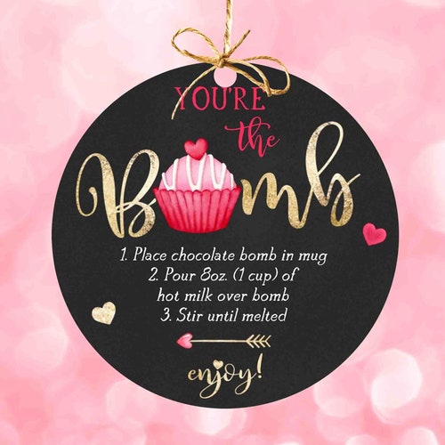 Editable Hot Chocolate Bomb Tag Valentine's Day Hot Cocoa - Etsy