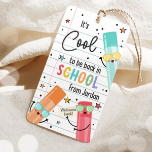 Editable Back to School Gift Tag Cool to Be Back in School Ice Pop Gift ...