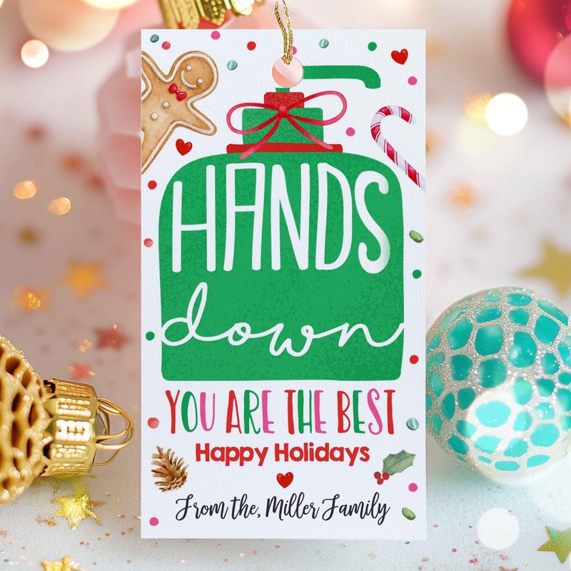 Hands Down Your the Best Around Christmas Tag - Etsy