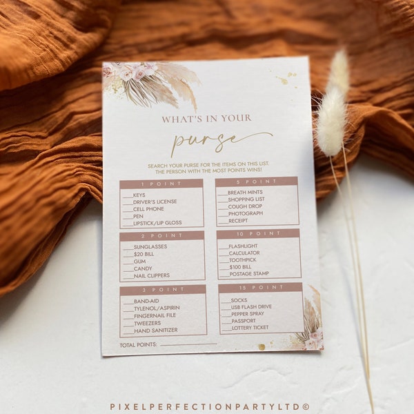 Whats in Your Purse Baby Shower Game - Etsy