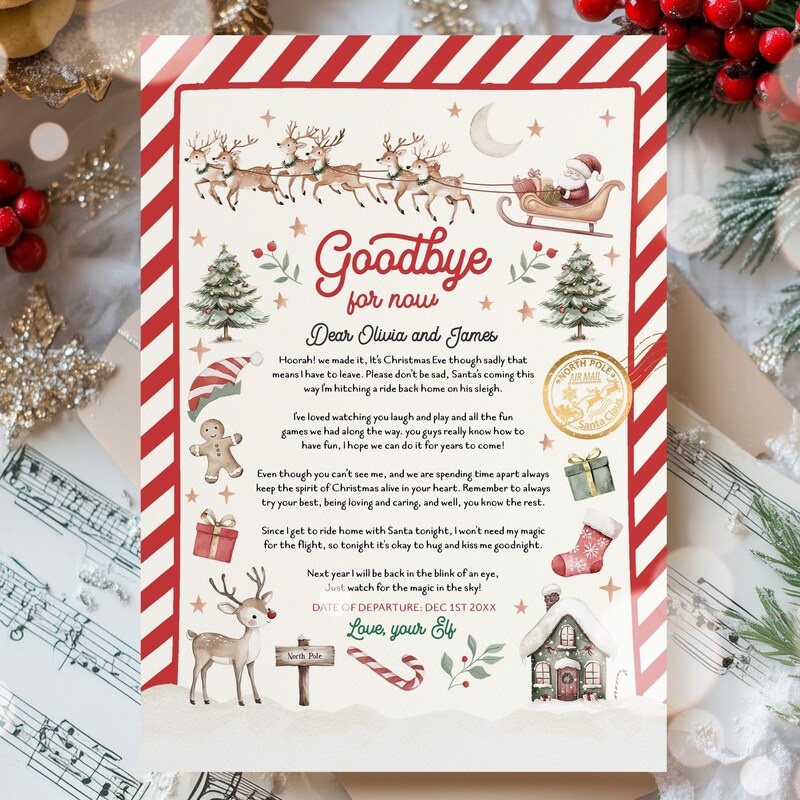 Elf Goodbye Letter Kids - Etsy