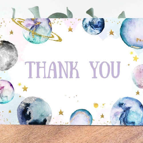SPACE Thank You Card Instant Download Space Baby Shower - Etsy