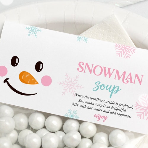 Snowman Soup Treat Bag Tags Printable Instant Download DIY - Etsy