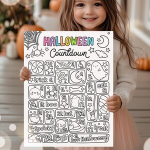 Halloween Countdown Coloring Sheet Halloween Classroom Coloring Page ...