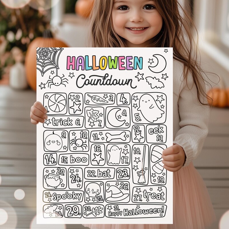 Countdown Coloring Sheet - Etsy
