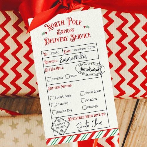 Printable Gift Tag From Santa Instant Download Santa Tag - Etsy
