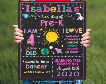 First Day of Pre K 4 Sign - Etsy
