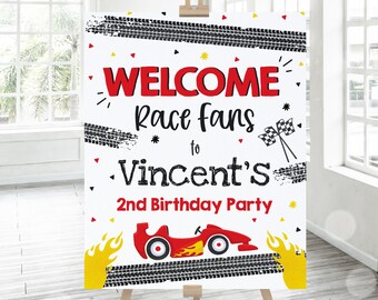 Editable Race Car Welcome Sign Two Fast Birthday Party Welcome - Etsy