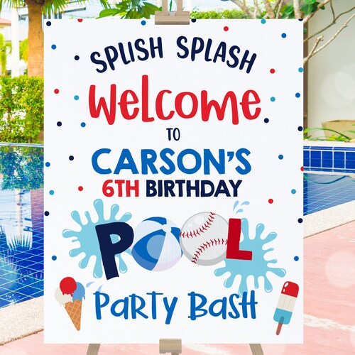 Summer Pool Party Sign Party Decorations Editable Printable/ - Etsy