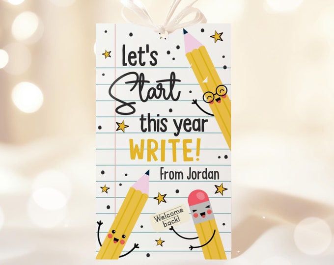 Welcome Back to School Teacher Gift Tag | Let's Start the Year off ...