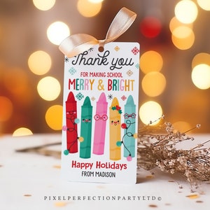 Editable Thank You for Making School Merry and Bright Christmas Gift ...