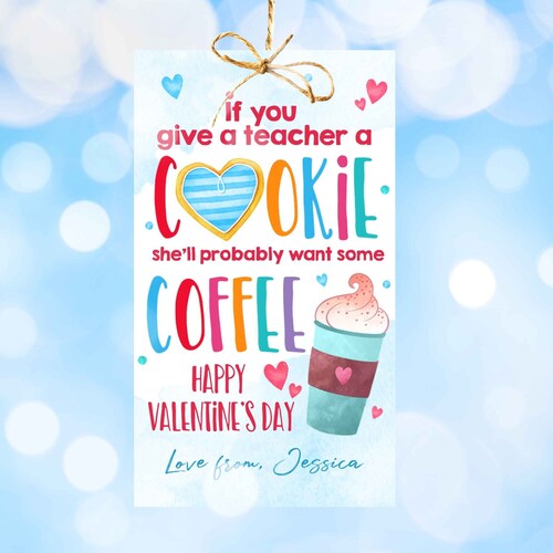 Printable/editable Coffee Thank You Valentines Day Gift Tag - Etsy