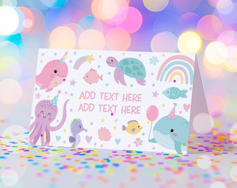 Editable Under the Sea Birthday Party Favor Tag Oneder the Sea Two the ...