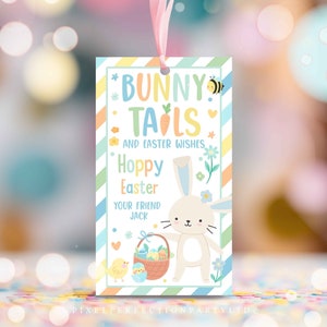 Editable Easter Bunny Tails Gift Tag Easter Treat Candy Tag Easter ...
