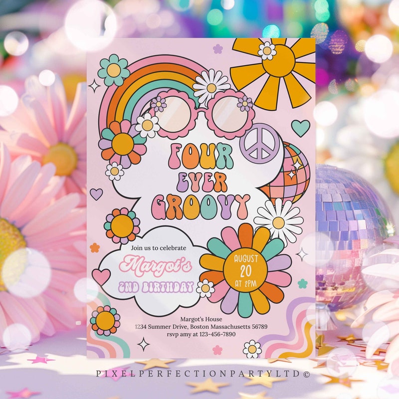 Four Ever Groovy Birthday - Etsy