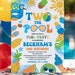Editable Two the Pool 2nd Birthday Pool Party Invitation Tropical ...