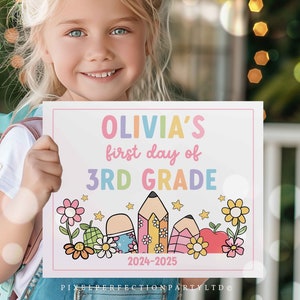 Editable First Day of 3rd Grade Sign Printable First Day of 3rd Grade ...