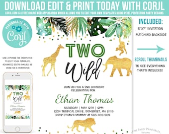 Two wild invitation | Etsy