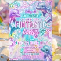 EDITABLE Dolphin Birthday Party Invitation Template DIGITAL DOWNLOAD ...