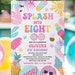 Editable Splash Into Eight 8th Birthday Pool Party Invitation Tropical ...