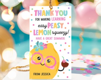 Lemon Teacher Appreciation Tag - Etsy