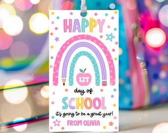 Editable Happy First Day of School Gift Tag First Day of School ...