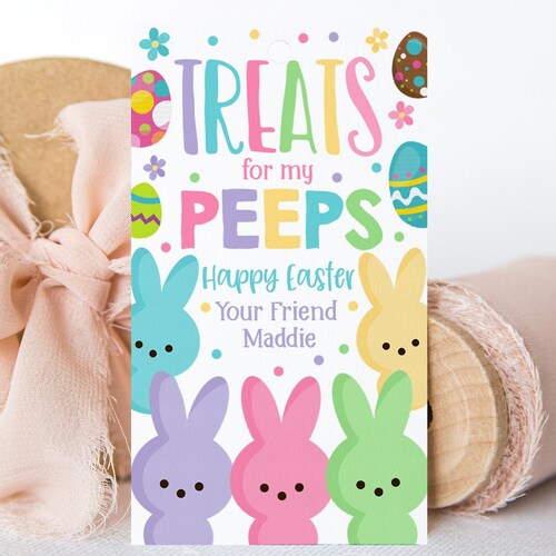 EDITABLE Easter Tag to My Favorite Peeps Party Cookie Favor - Etsy