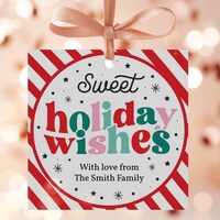 Sweet Holiday Wishes Tags, Printable Christmas Label, Candy Cookie ...