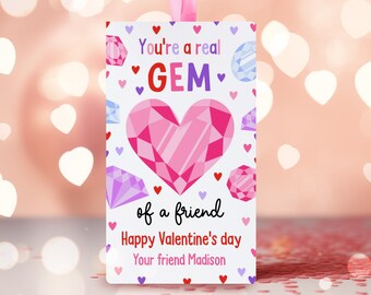 GEM OF A FRIEND Valentines Tag - Etsy