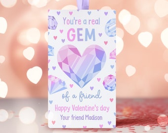 GEM OF A FRIEND Valentines Tag - Etsy Canada