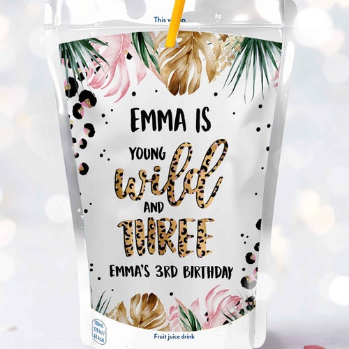 Editable Safari Leopard Print Water Bottle Labels Wild & Three - Etsy