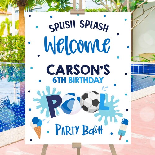 Summer Pool Party Sign Party Decorations Editable Printable/ - Etsy
