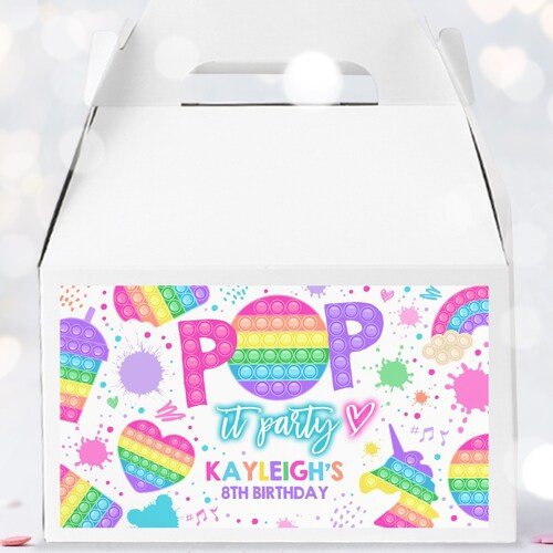 Pop It Birthday Gable Gift Box Labels Printable Pop It Box - Etsy
