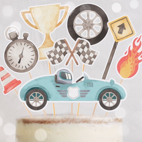 Race Car Centerpiece Cake Toppers Two Fast Race Car 2nd - Etsy UK