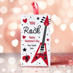 Editable Valentines You Rock Gift Tags Valentines Rockstar Gift Tag ...
