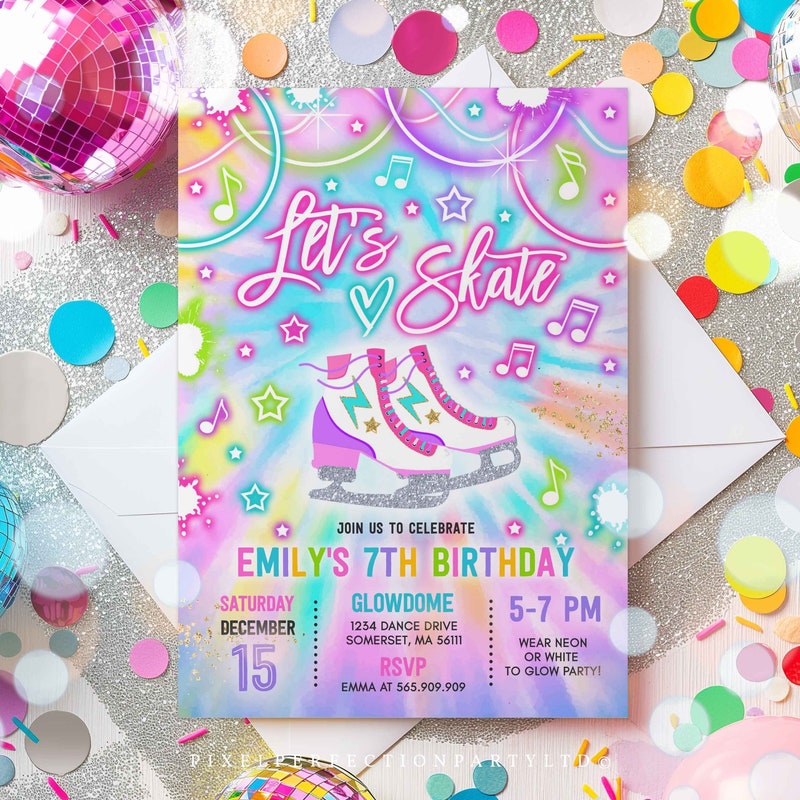 Iceskating Card Invitation - Etsy