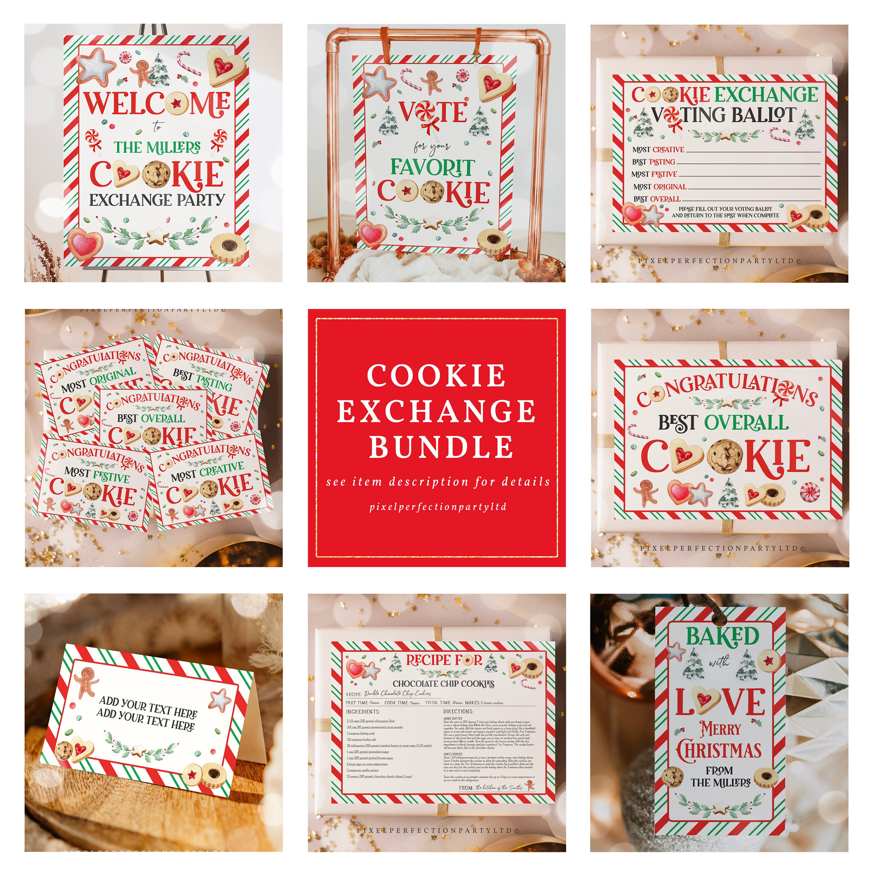 Editable Cookie Exchange Party Kit Cookie Signs Tags Labels Cookie ...