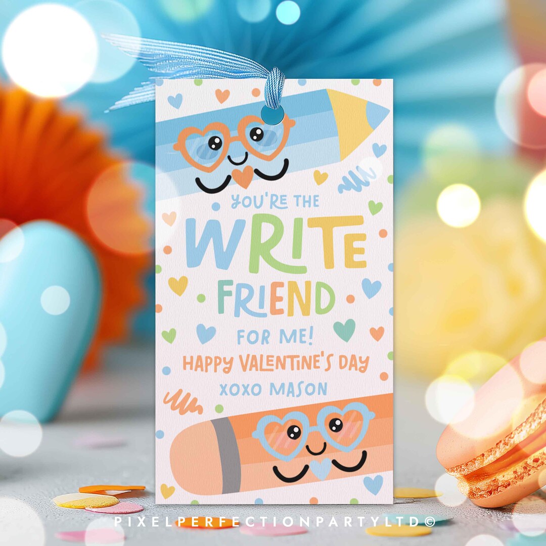 Editable Pencil Valentine's Day Gift Tag Valentine Pencil You're the ...