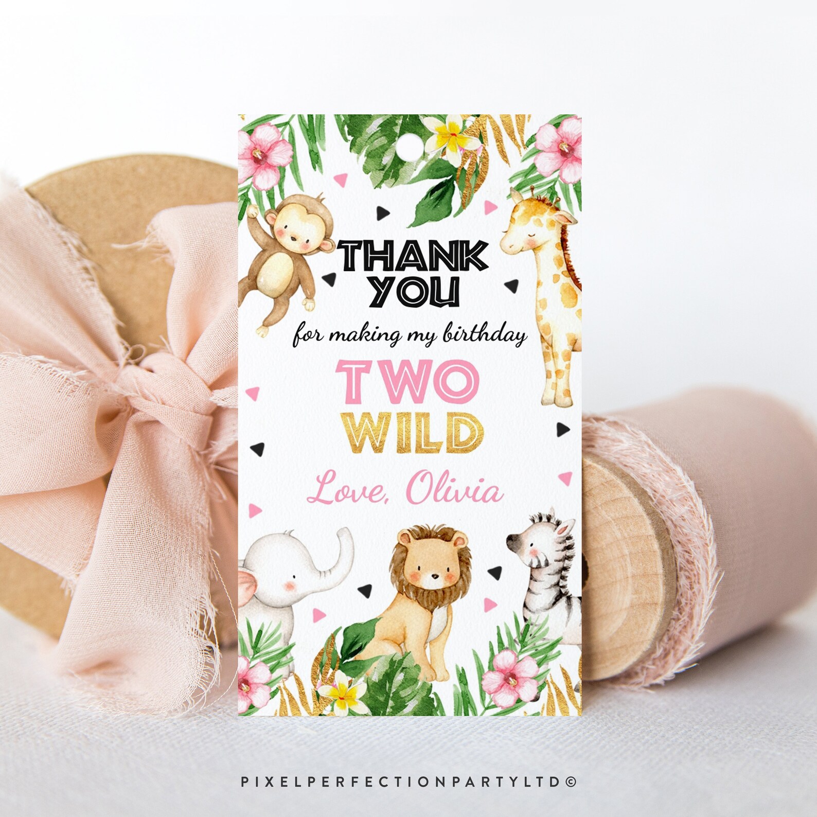 Editable Safari Two Wild Birthday Party Favor Tag Safari Birthday Favor ...