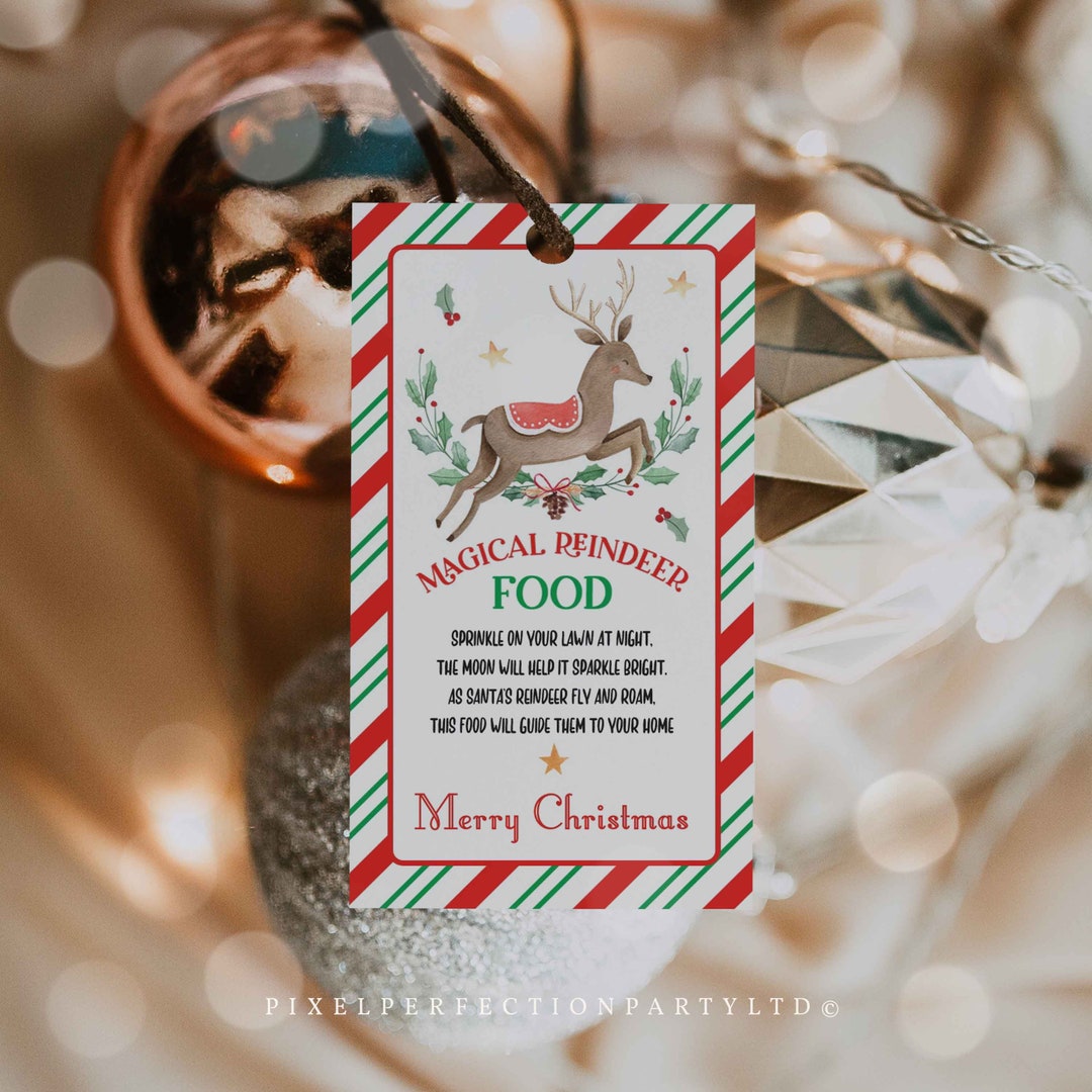 EDITABLE Magical Reindeer Food Tags Christmas Reindeer Food - Etsy UK