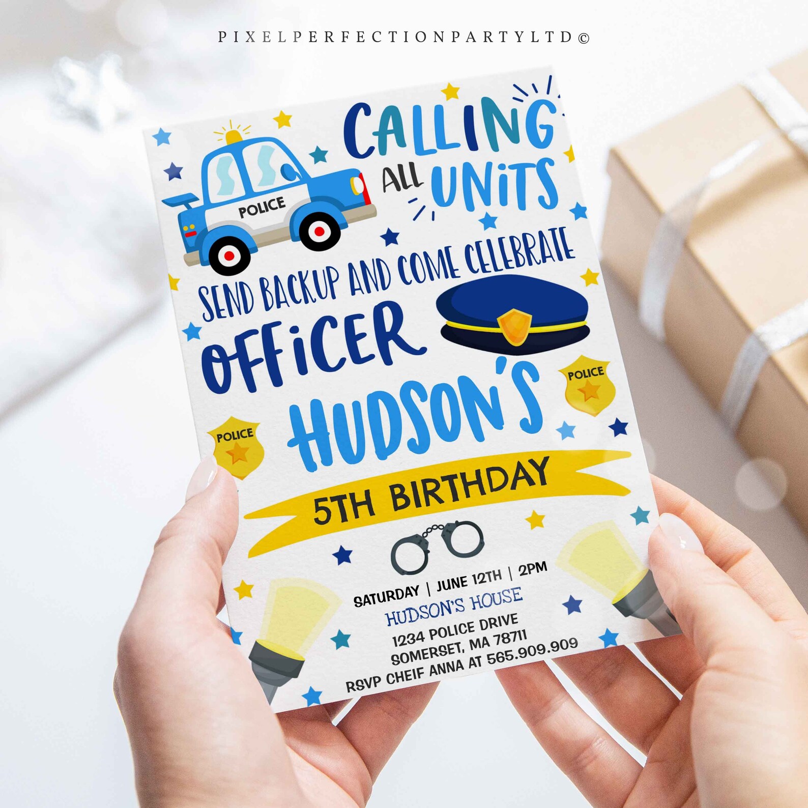 Editable Police Invitation Police Birthday Invitation Police - Etsy