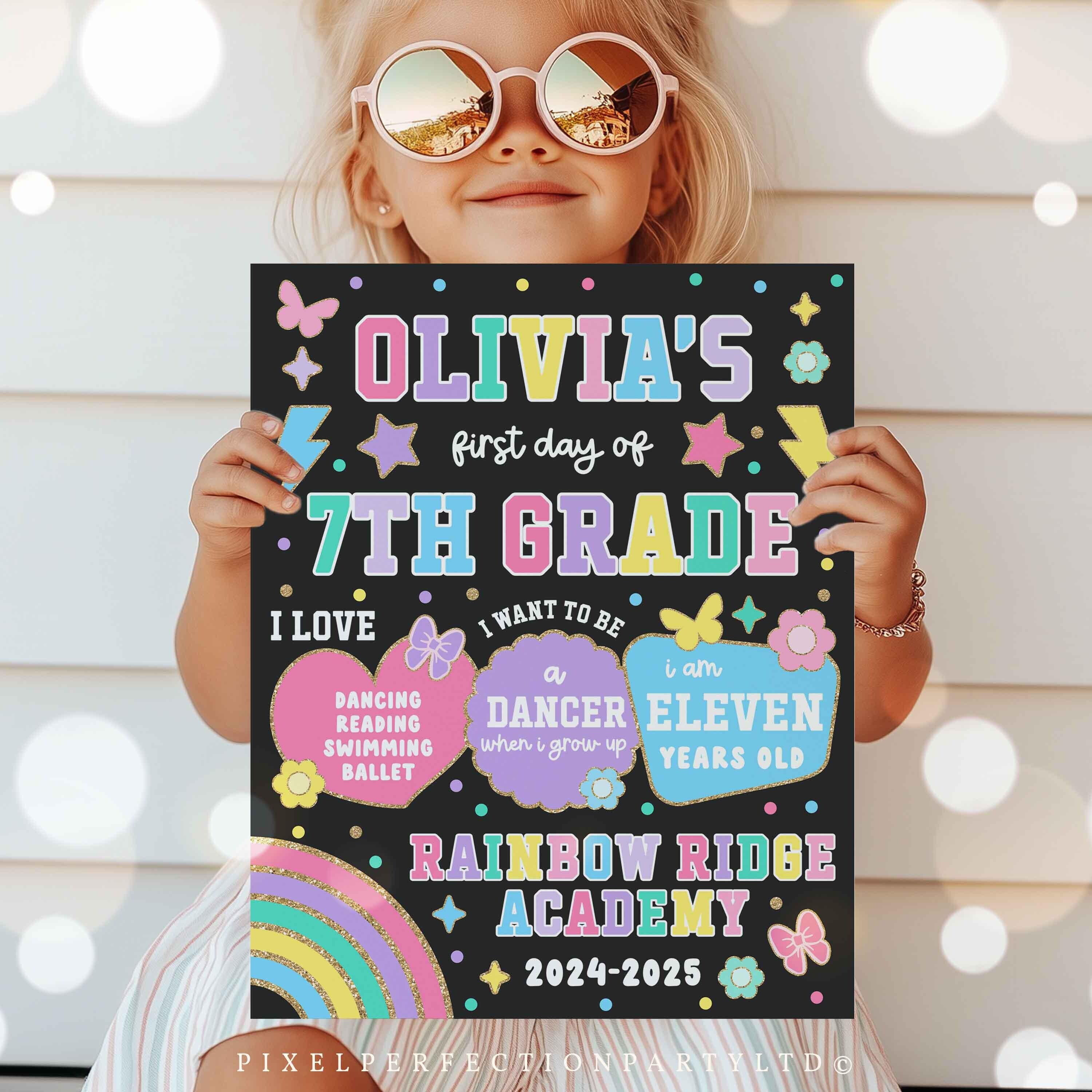Editable First Day of 7th Grade Sign Printable First Day of 7th Grade ...