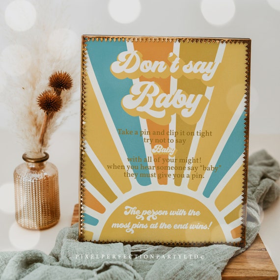 Sunshine Baby Shower Don't Say Baby Game Sign Here Come The Son Baby ...