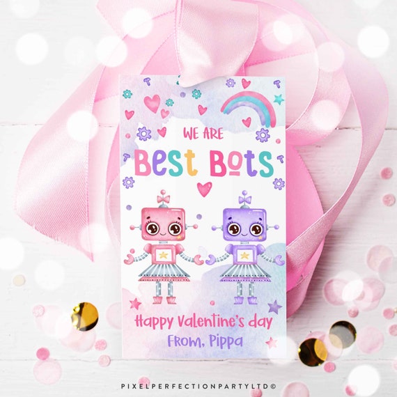 Editable Robot Valentine's Day Gift Tag Valentine Robot We Are Best ...