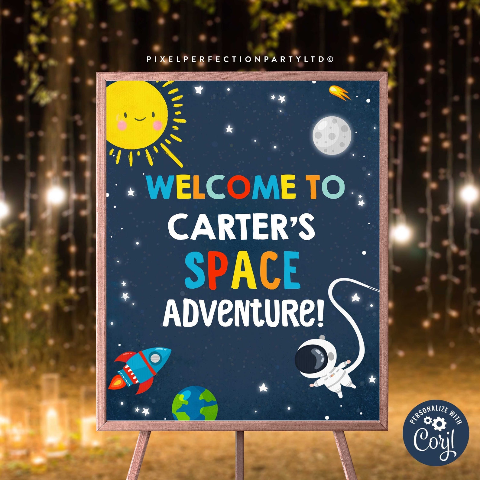 EDITABLE Outer Space Birthday Party Welcome Sign Outer Space | Etsy