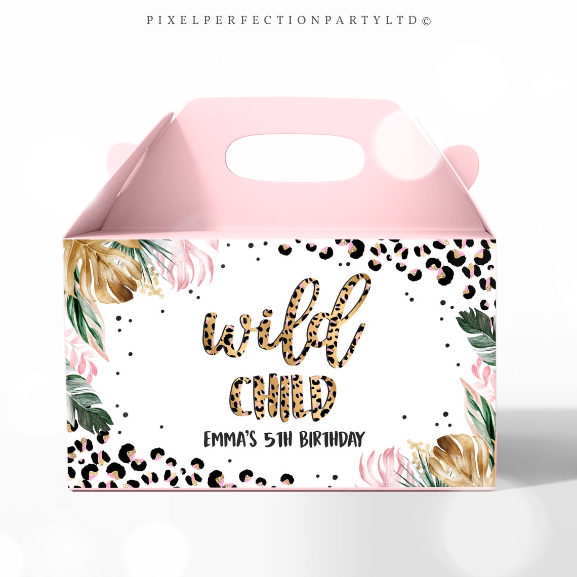 Editable Leopard Print Party Gable Box Labels Jungle Gift Box - Etsy