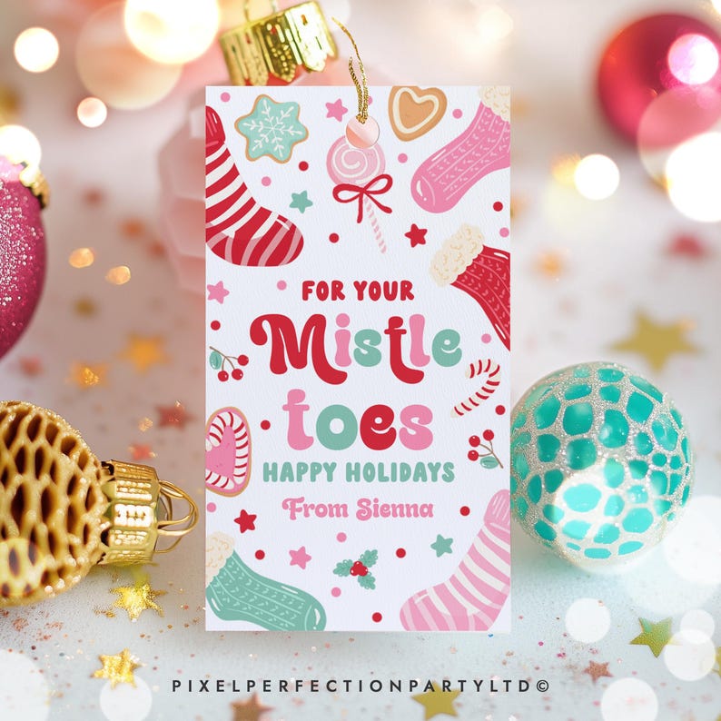Editable for Your Mistle-toes Christmas Gift Tag Sock Holiday Gifting ...