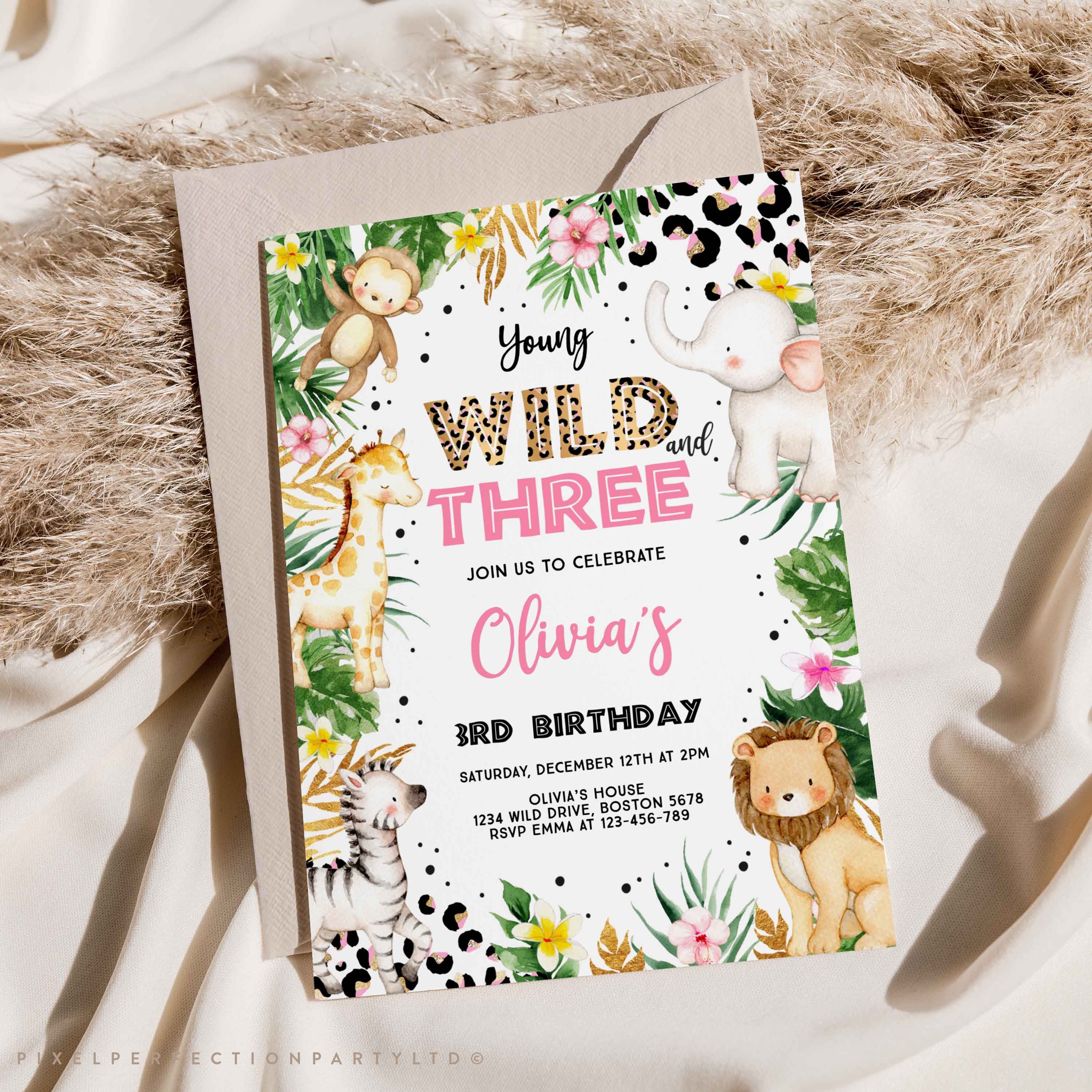 Editable Young Wild and Three Leopard Print Safari Animals - Etsy