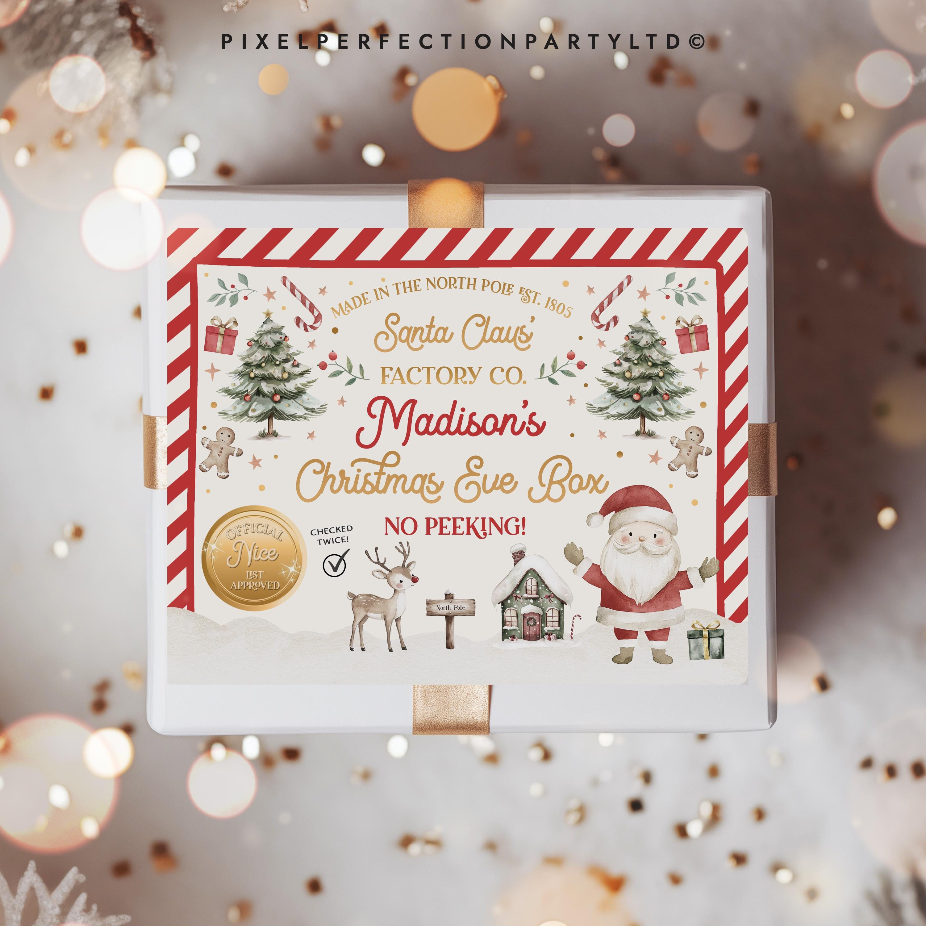 EDITABLE Christmas Eve Box Label Christmas Eve Box Sign Special ...