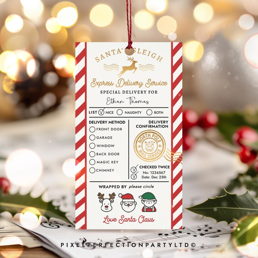 Editable North Pole Delivery Gift Tag Christmas Gift Tag Special ...